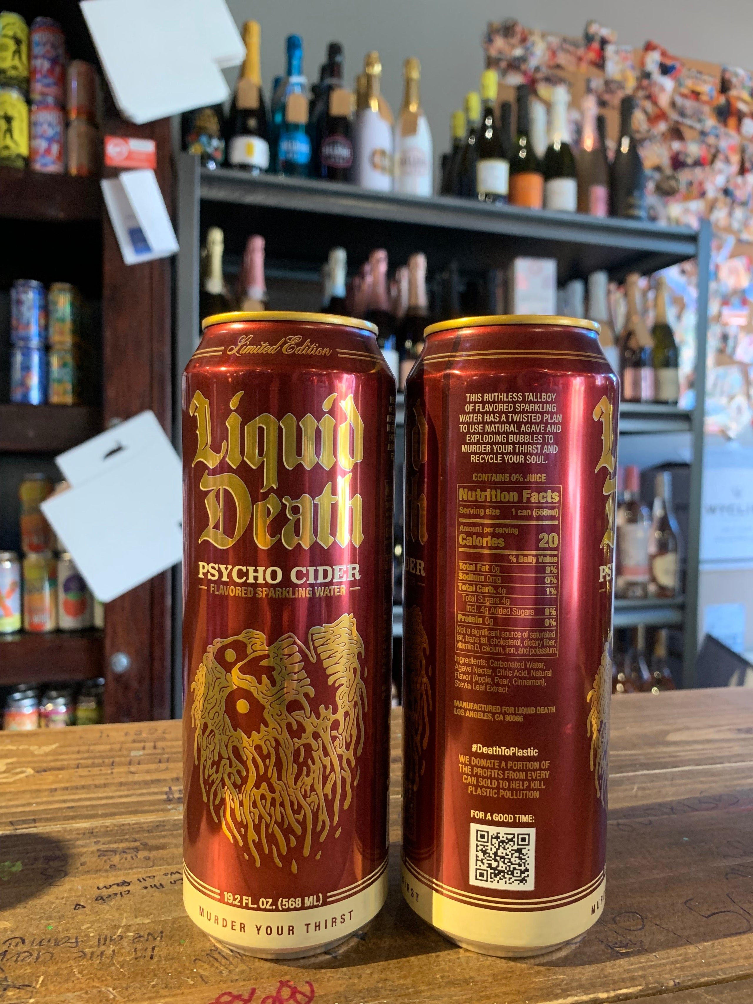 Liquid Death Psycho Cider Flavored Sparkling Water 0% ABV | Red Line ...